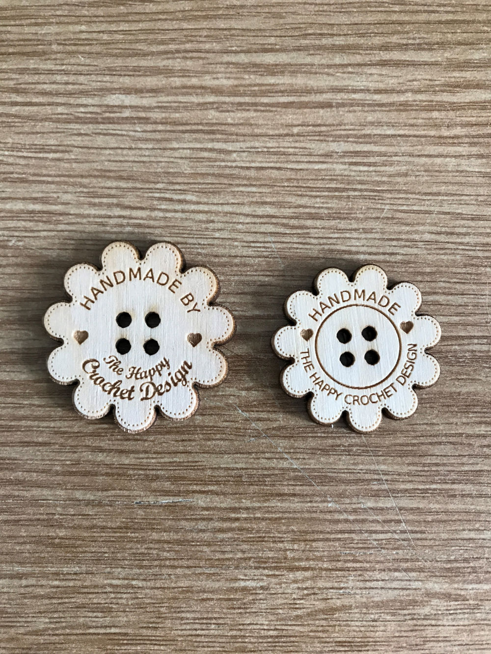 Flower Wooden Craft Buttons With Extra Detail - Viking Laser